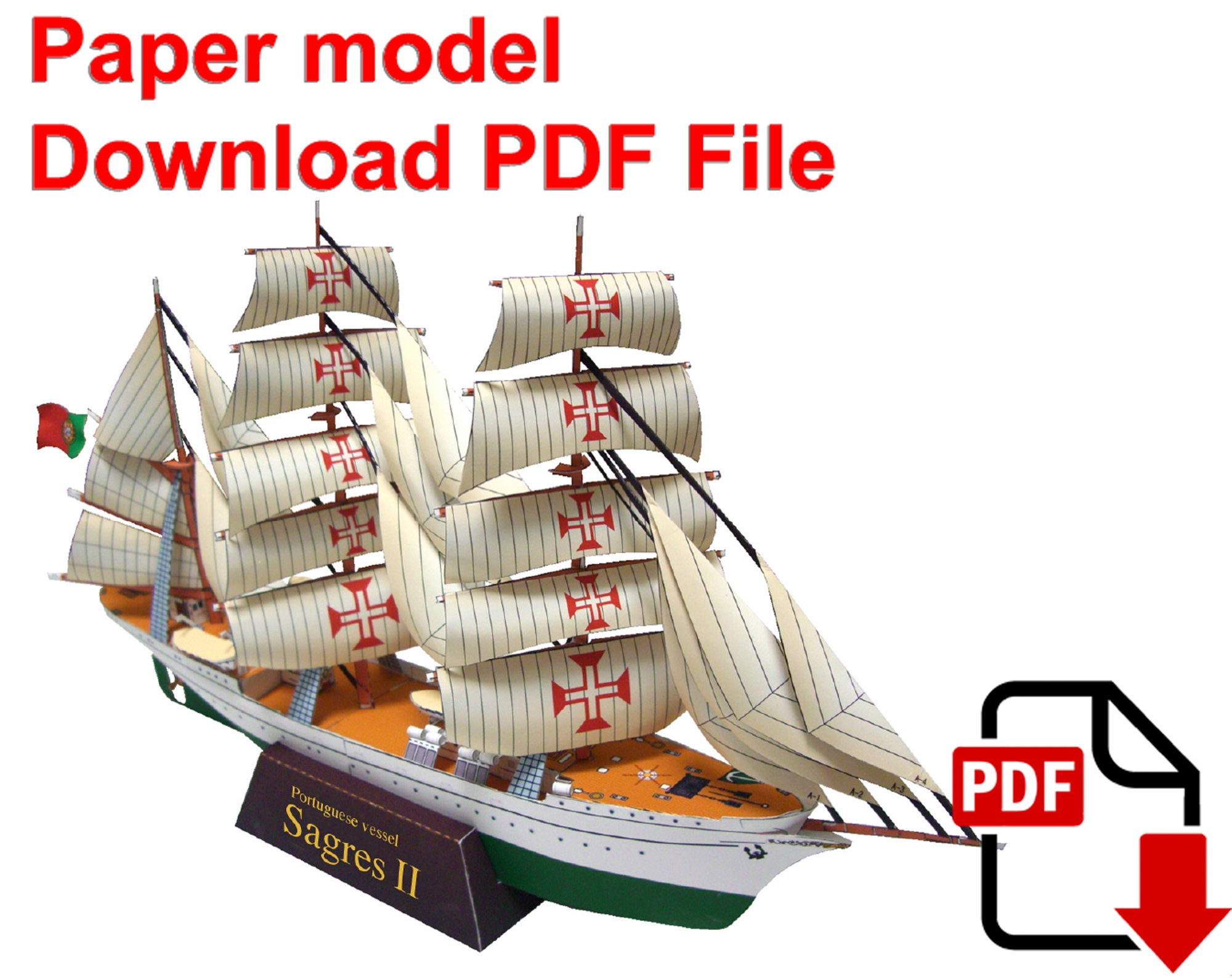 Sagres2, Papercraft, 3D Paper Model, Animal, Zoo, Paper Craft, Template ...