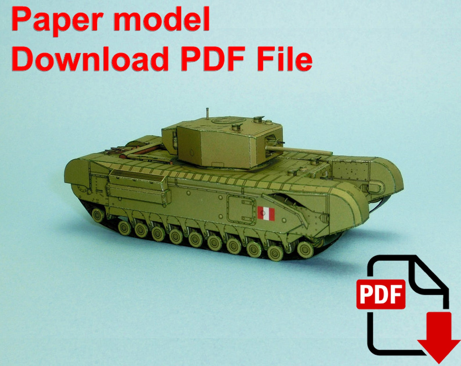 Churchill MK3, Papercraft, 3D Paper Model, Soldier, Tank, Paper Craft ...