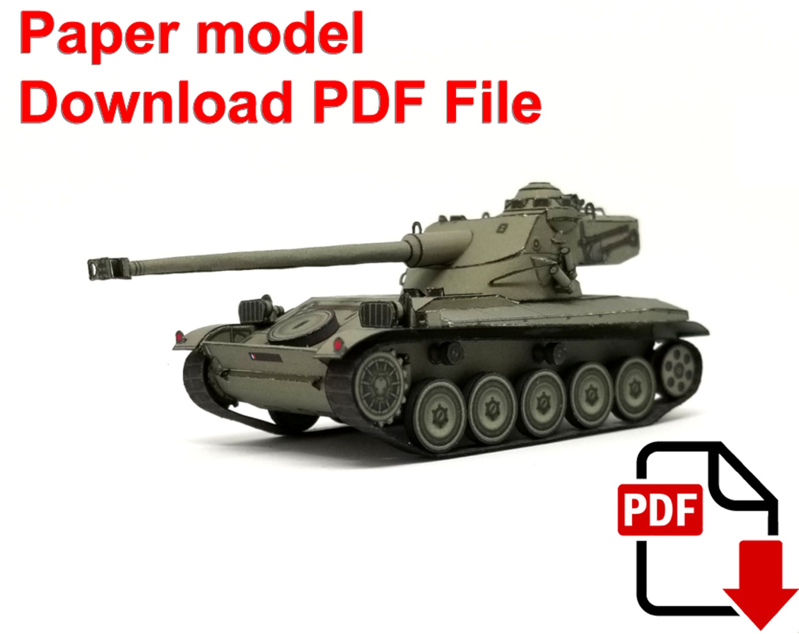 AMX13, Papercraft, 3D Paper Model, Soldier, Tank, Paper Craft, Template ...