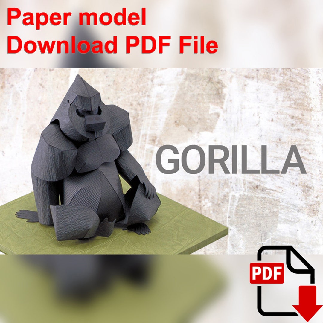 Gorilla , Papercraft, 3D Paper Model, Animal, Zoo, Paper Craft ...