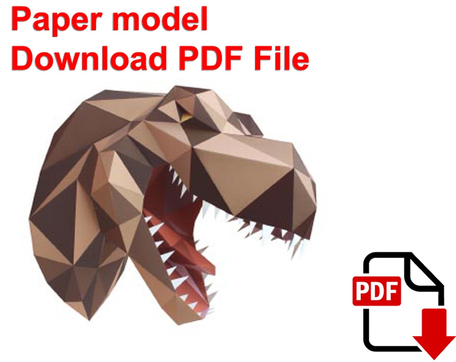 Dinosaur, Papercraft, 3D Paper Model, Animal, Zoo, Paper Craft ...