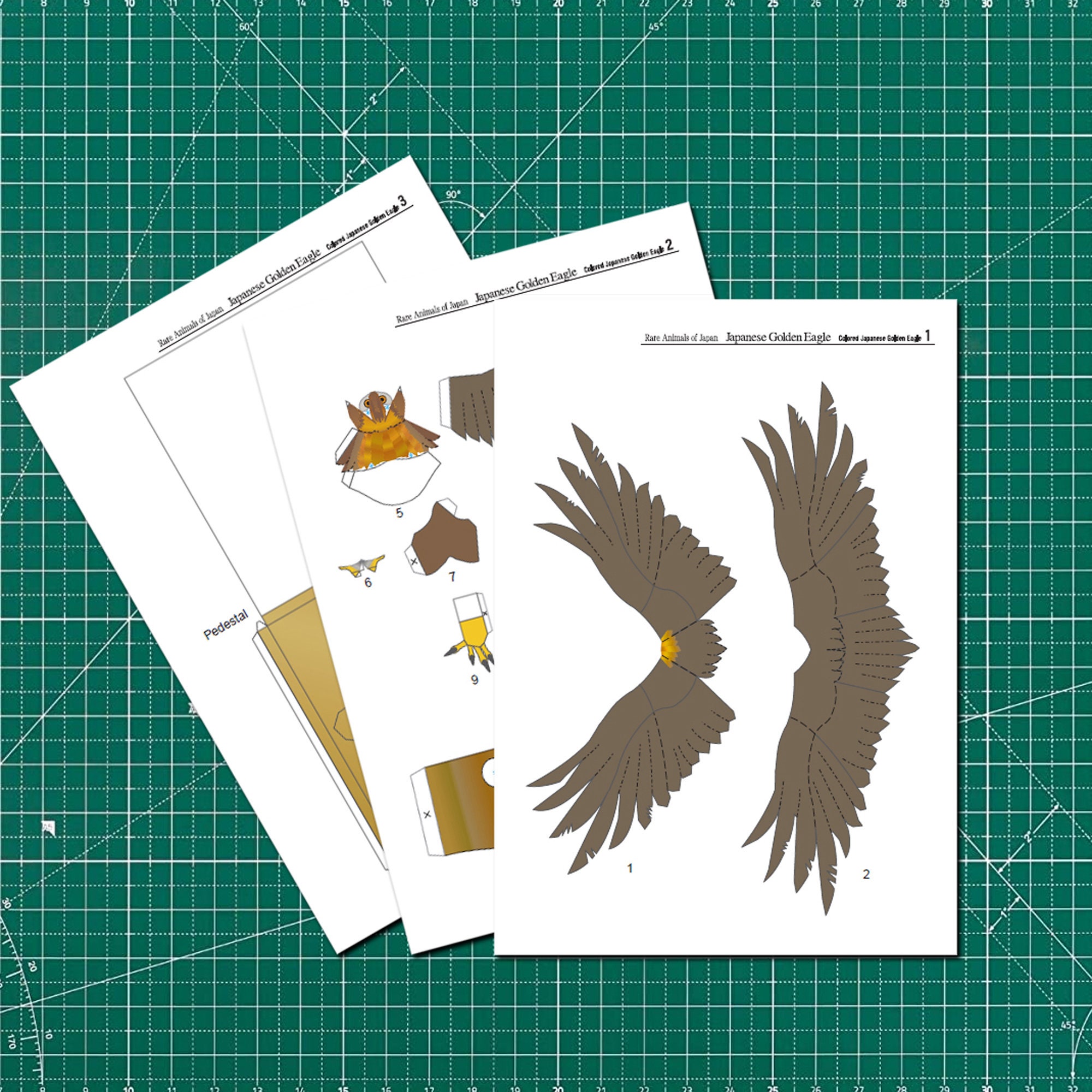 Golden Eagle Papercraft 3D Model Template (PDF) - Etsy