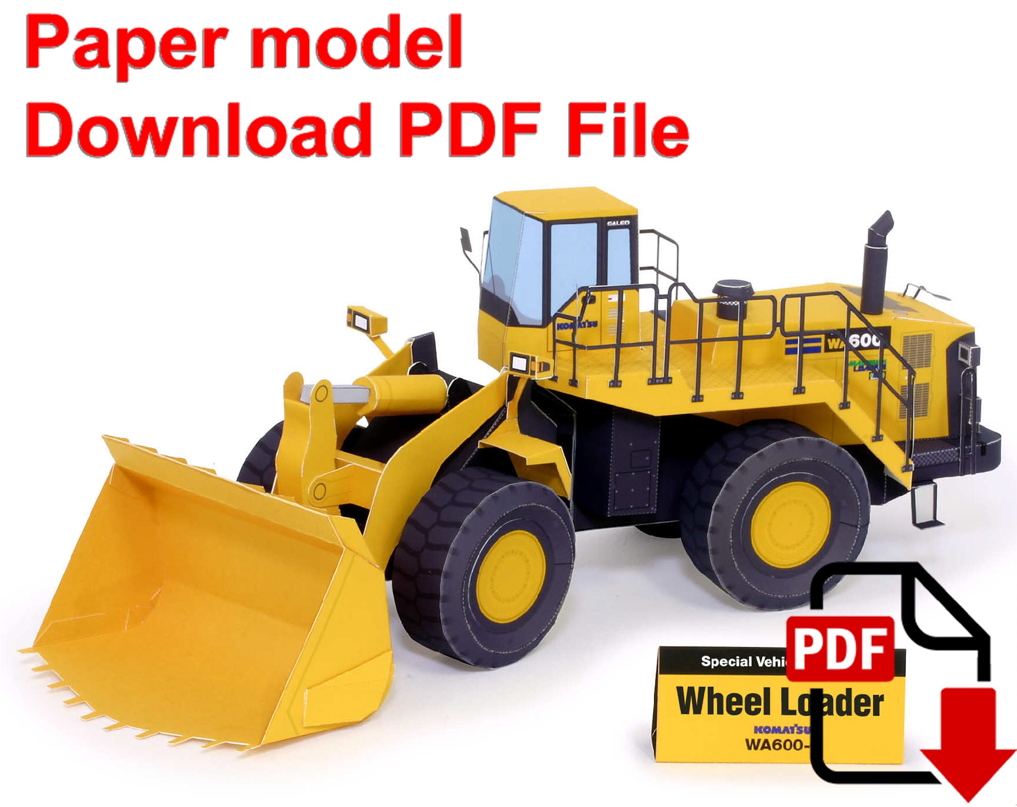 Wheel Loader, Papercraft, 3D Paper Model, Animal, Zoo, Paper Craft ...