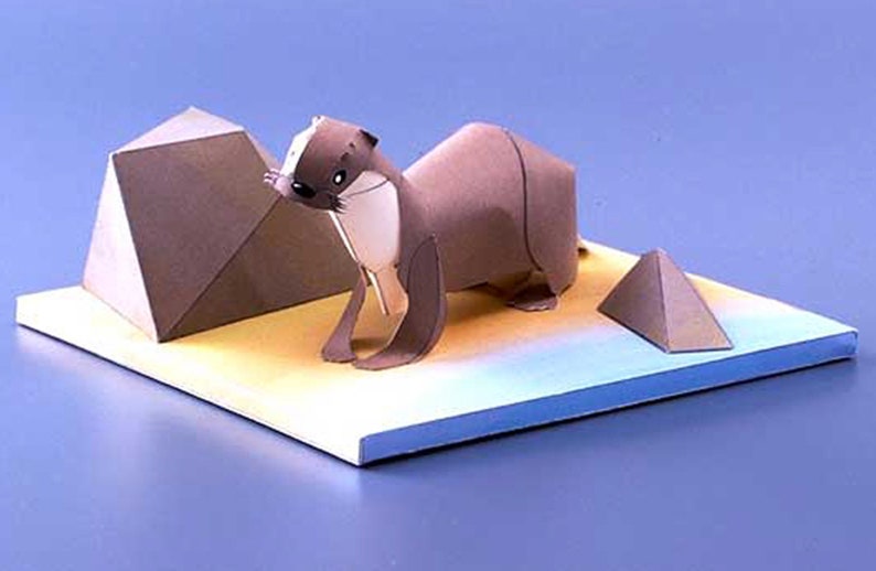 River Otter, Papercraft, 3D Paper Model, Animal, Zoo, Paper Craft ...