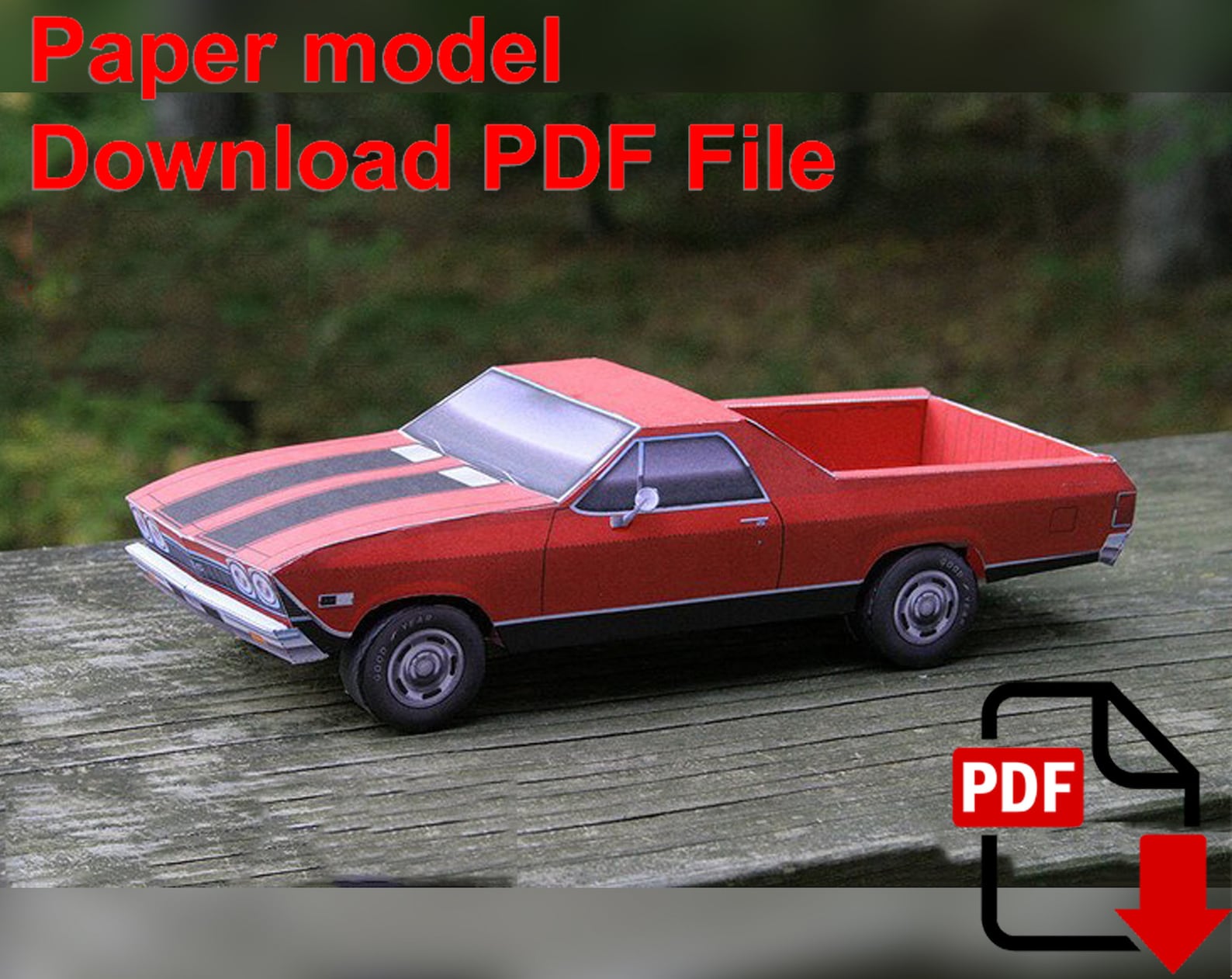 El Camino, Papercraft, 3D Paper Model, Animal, Zoo, Paper Craft ...