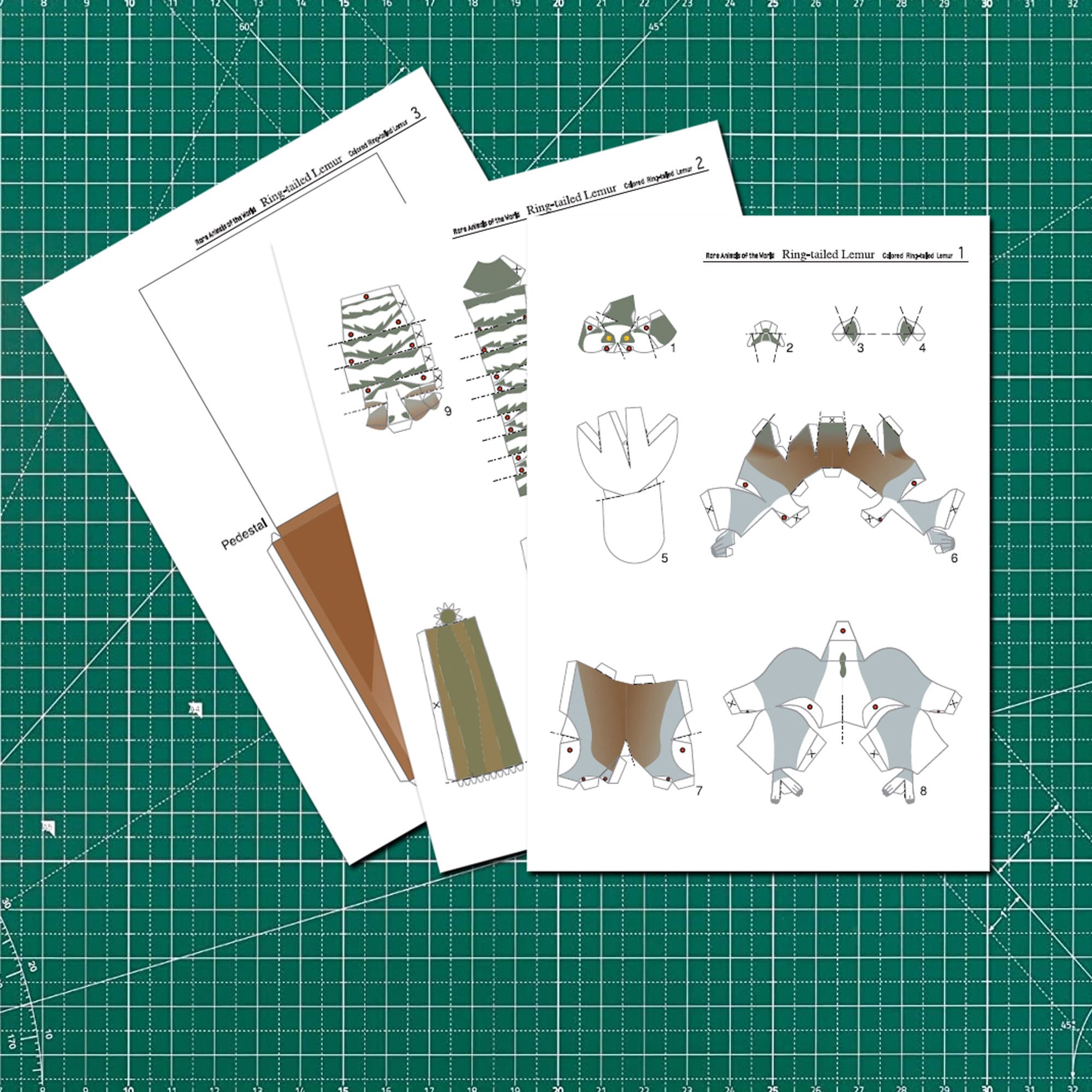 Ring-tailed Lemur, Papercraft, 3D Paper Model, Animal, Zoo, Paper Craft ...