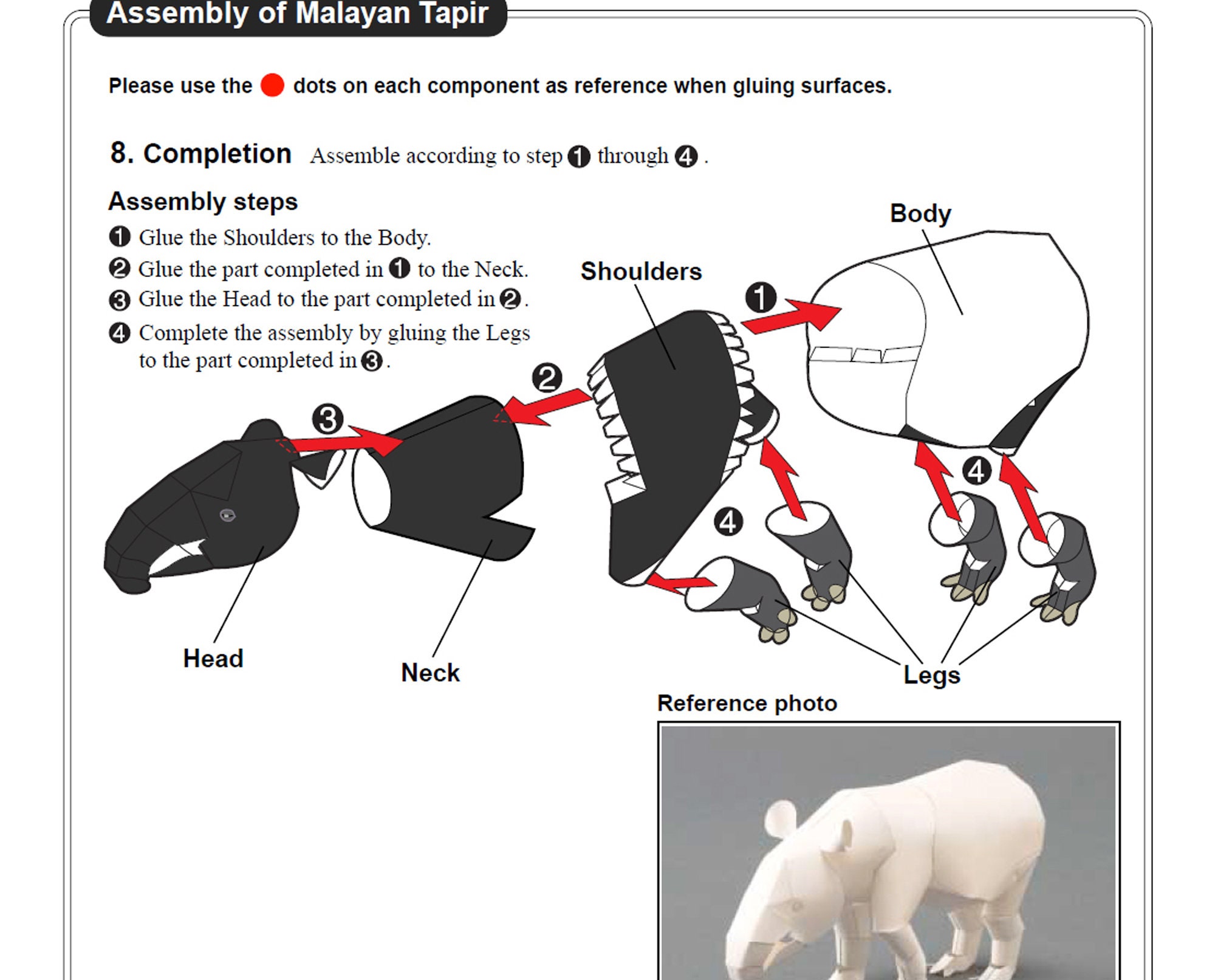 Malayan Tapir Papercraft 3D Paper Model Animal Zoo Paper - Etsy
