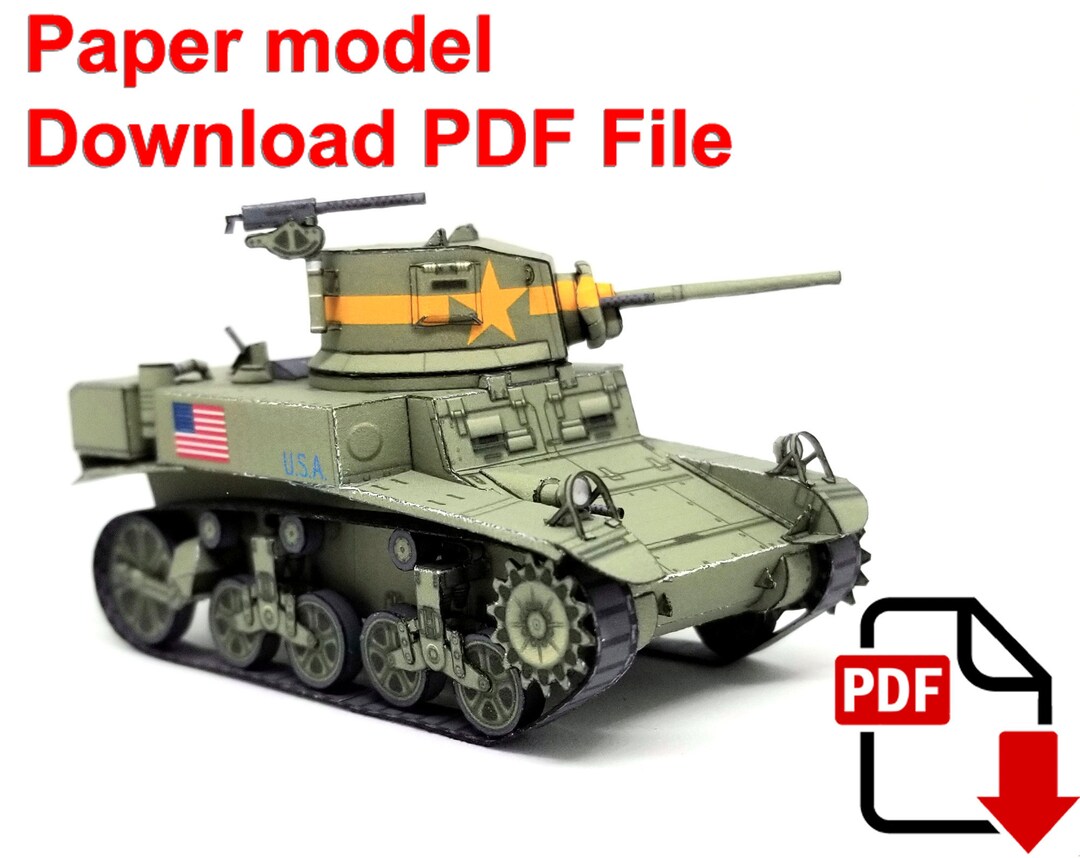 M3A1 Light, Papercraft, 3D Paper Model, Soldier, Tank, Paper Craft ...