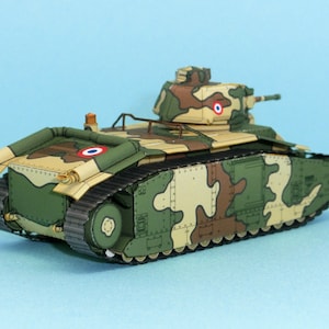Renault B1bis 1, Papercraft, 3D Paper Model, Soldier, Tank, Paper Craft ...