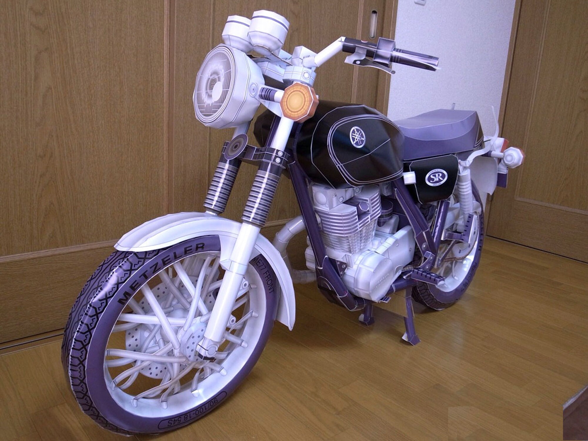 Yamaha SR400 Realistic Papercraft, 3D Paper Model, Motorcycle, Paper ...