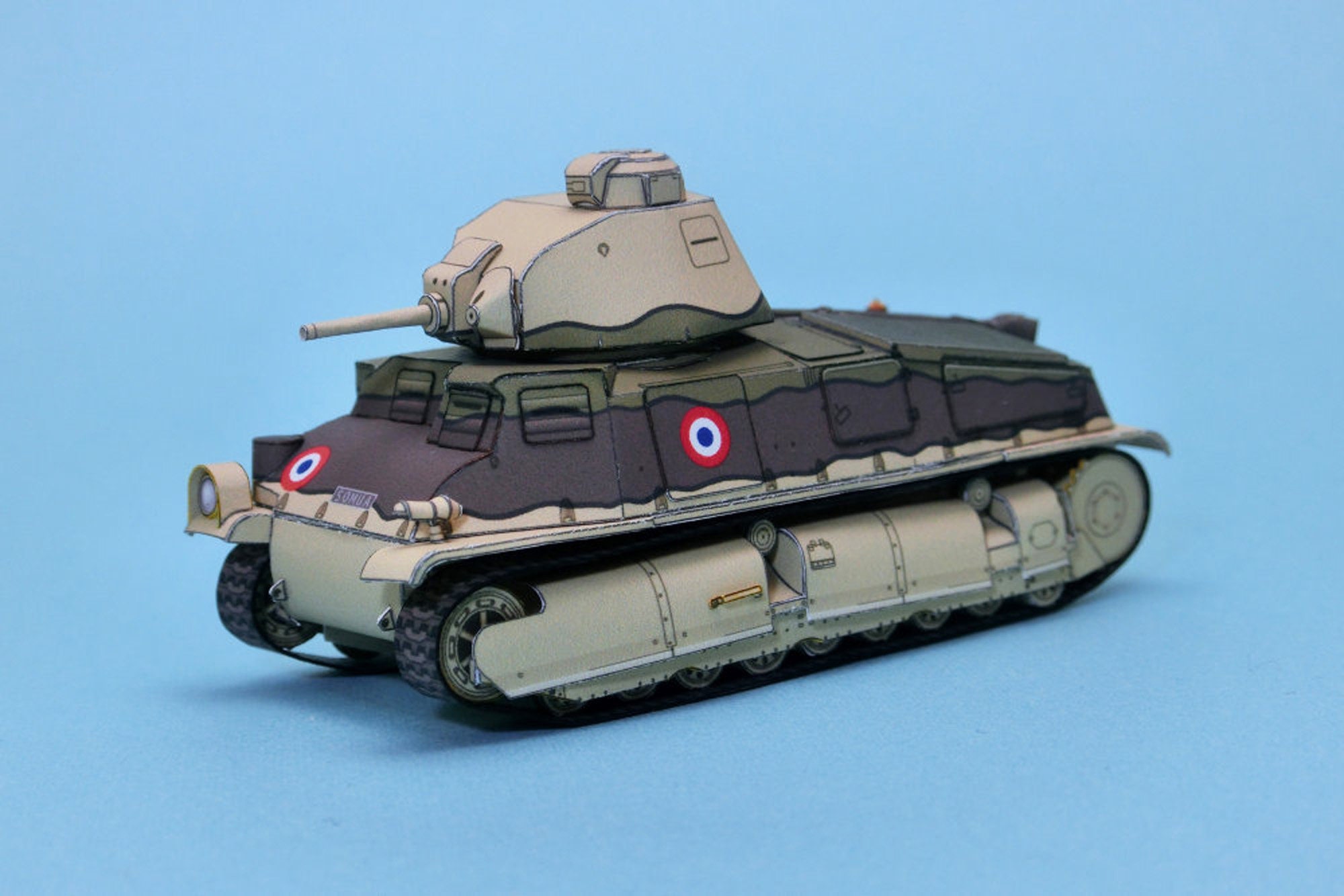 Somua S35, Papercraft, 3D Paper Model, Soldier, Tank, Paper Craft ...