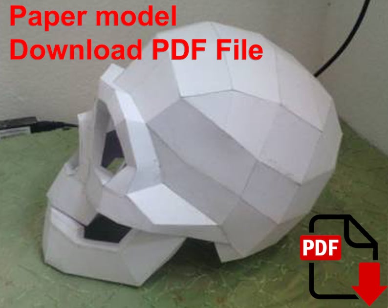 Skull, Papercraft, 3D Paper Model, Animal, Zoo, Paper Craft, Template ...