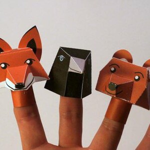 Finger Puppet, Papercraft, 3D Paper Model, Animal, Zoo, Paper Craft ...