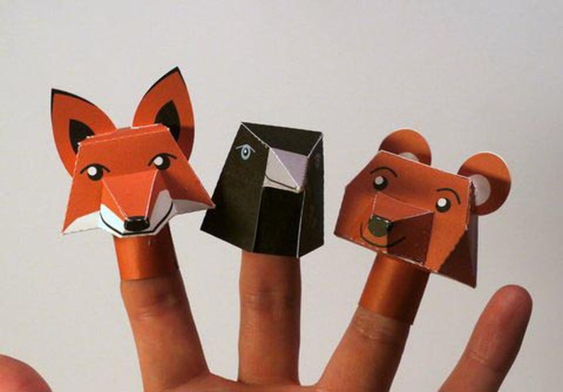 Finger Puppet, Papercraft, 3D Paper Model, Animal, Zoo, Paper Craft ...