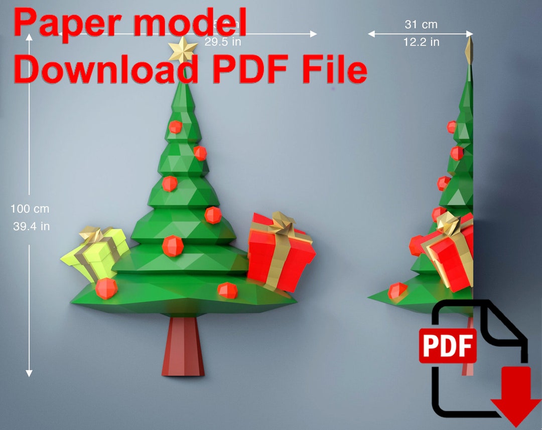 3D Paper Christmas Tree Model, DIY Papercraft (PDF Template) - Etsy