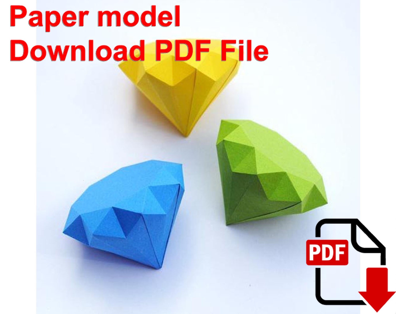 Diamond, Papercraft, 3D Paper Model, Animal, Zoo, Paper Craft, Template ...