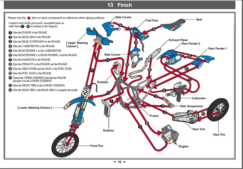 Yamaha YZ450FM Realistic Papercraft 3D Paper Model, Motorcycle, Paper ...