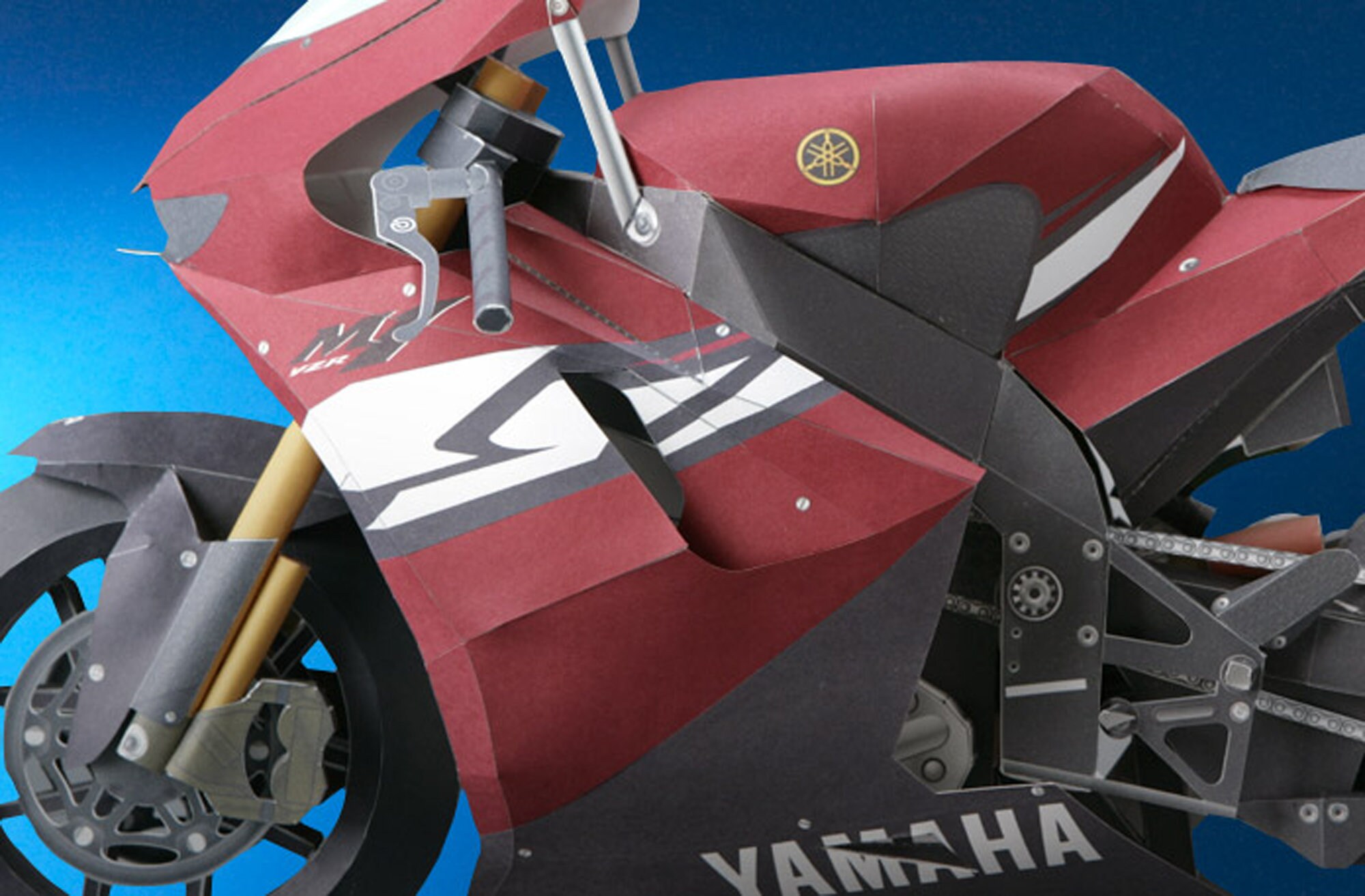 Yamaha YZR-M1 Realistic Papercraft 3D Paper Model, Motorcycle, Paper ...
