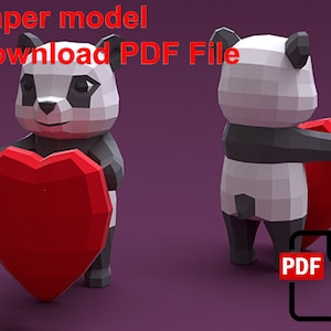 Panda, Papercraft, 3D Paper Model, Animal, Zoo, Paper Craft, Template ...