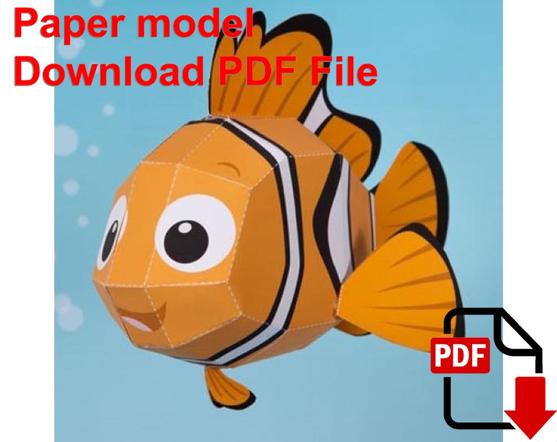 Nemo, Papercraft, 3D Paper Model, Animal, Zoo, Paper Craft, Template ...
