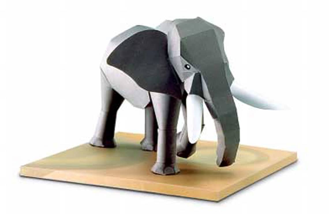 African Elephant, Papercraft, 3D Paper Model, Animal, Zoo, Paper Craft ...