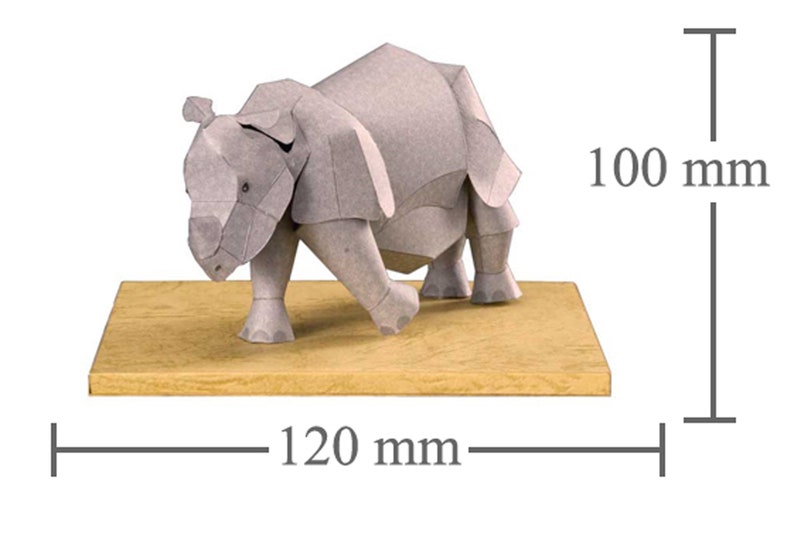 Great Indian Rhinoceros Papercraft 3D Paper Model Animal - Etsy
