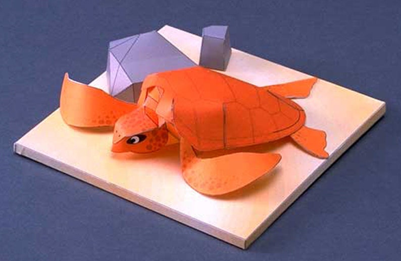 Loggerhead Turtle, Papercraft, 3D Paper Model, Animal, Zoo, Paper Craft ...