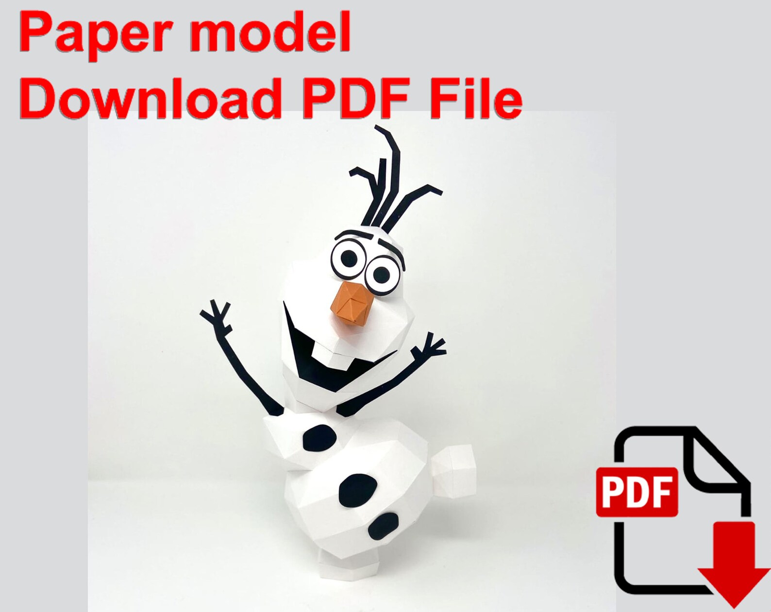DIY Snowman Paper Model, 3D Papercraft (PDF Template) - Etsy