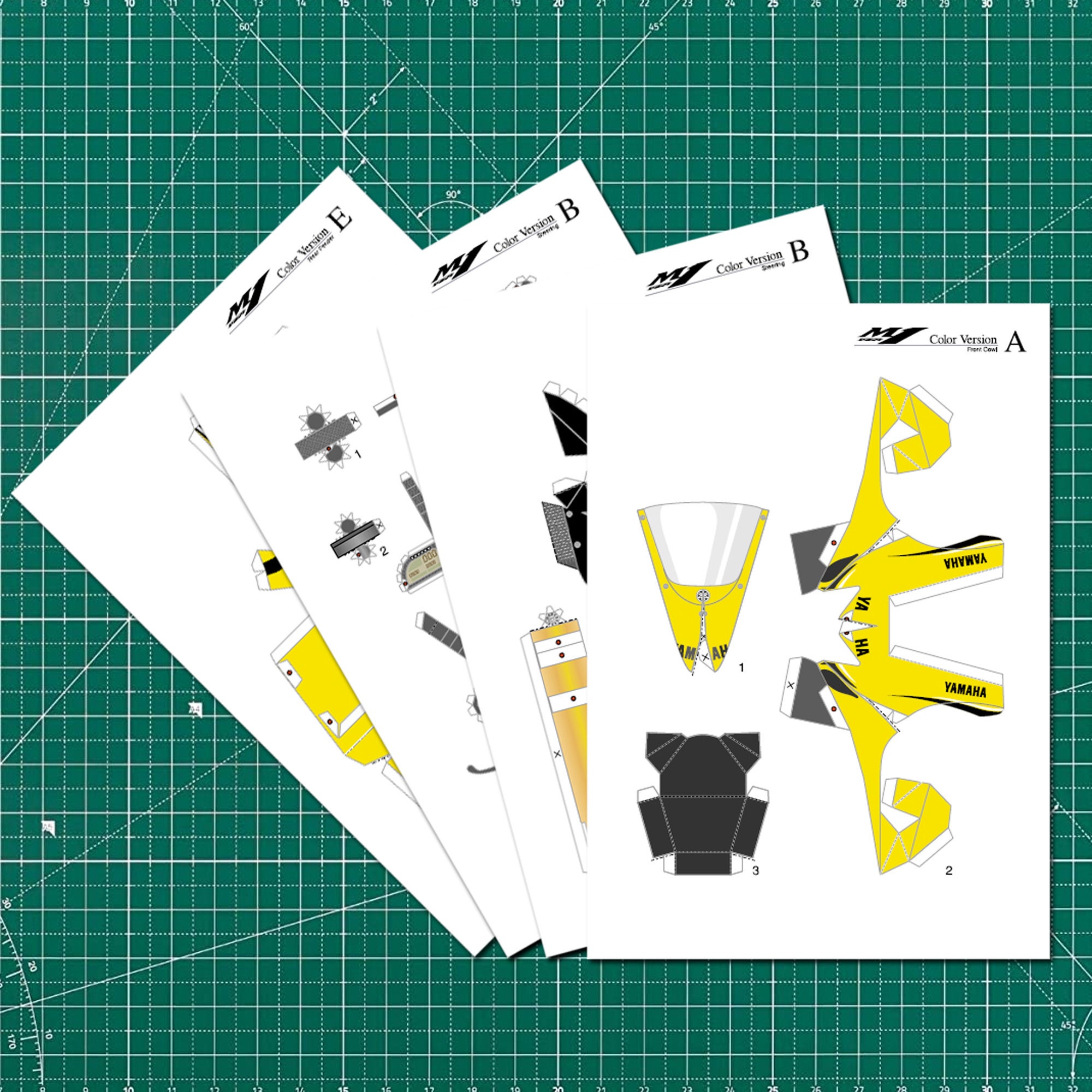 Yamaha YZR-M1-US Realistic Papercraft 3D Paper Model, Motorcycle, Paper ...