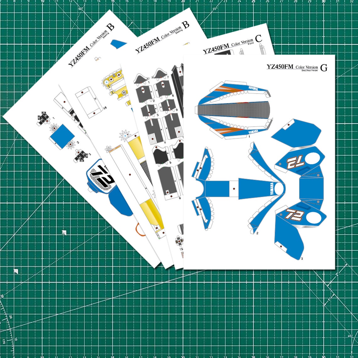 Yamaha YZ450FM Realistic Papercraft 3D Paper Model, Motorcycle, Paper ...