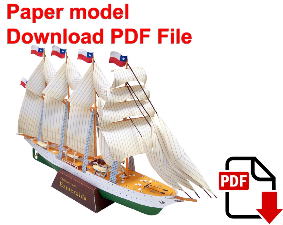 Esmeralda Paper Ship Model, DIY Papercraft (PDF Template) - Etsy