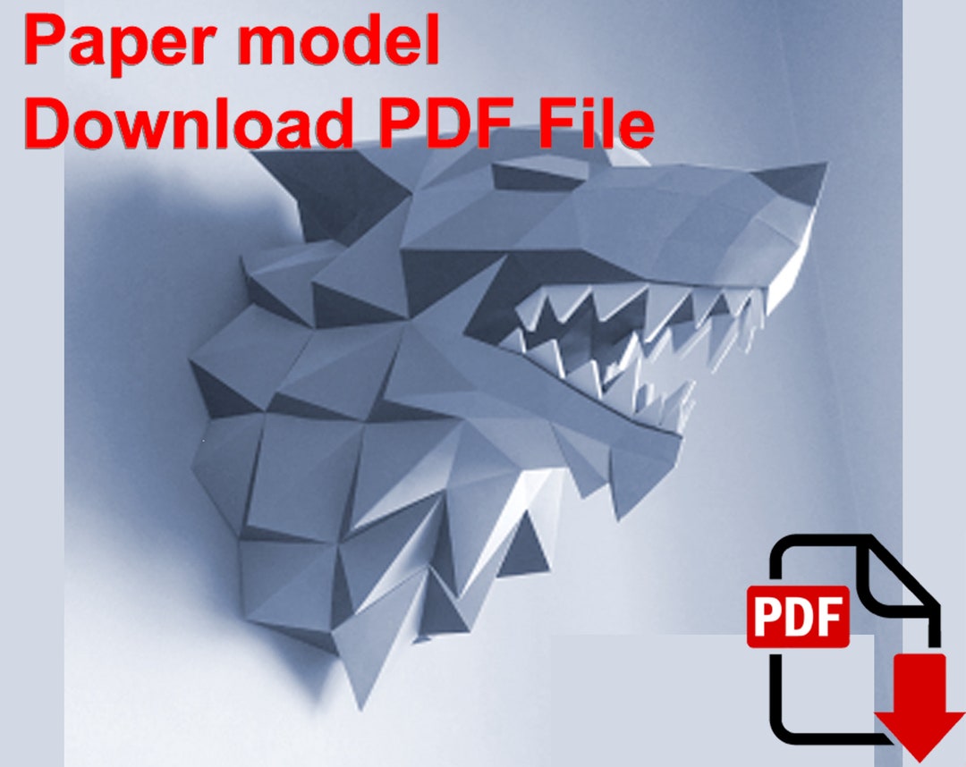 Stark Direwolf, Papercraft, 3D Paper Model, Animal, Zoo, Paper Craft ...