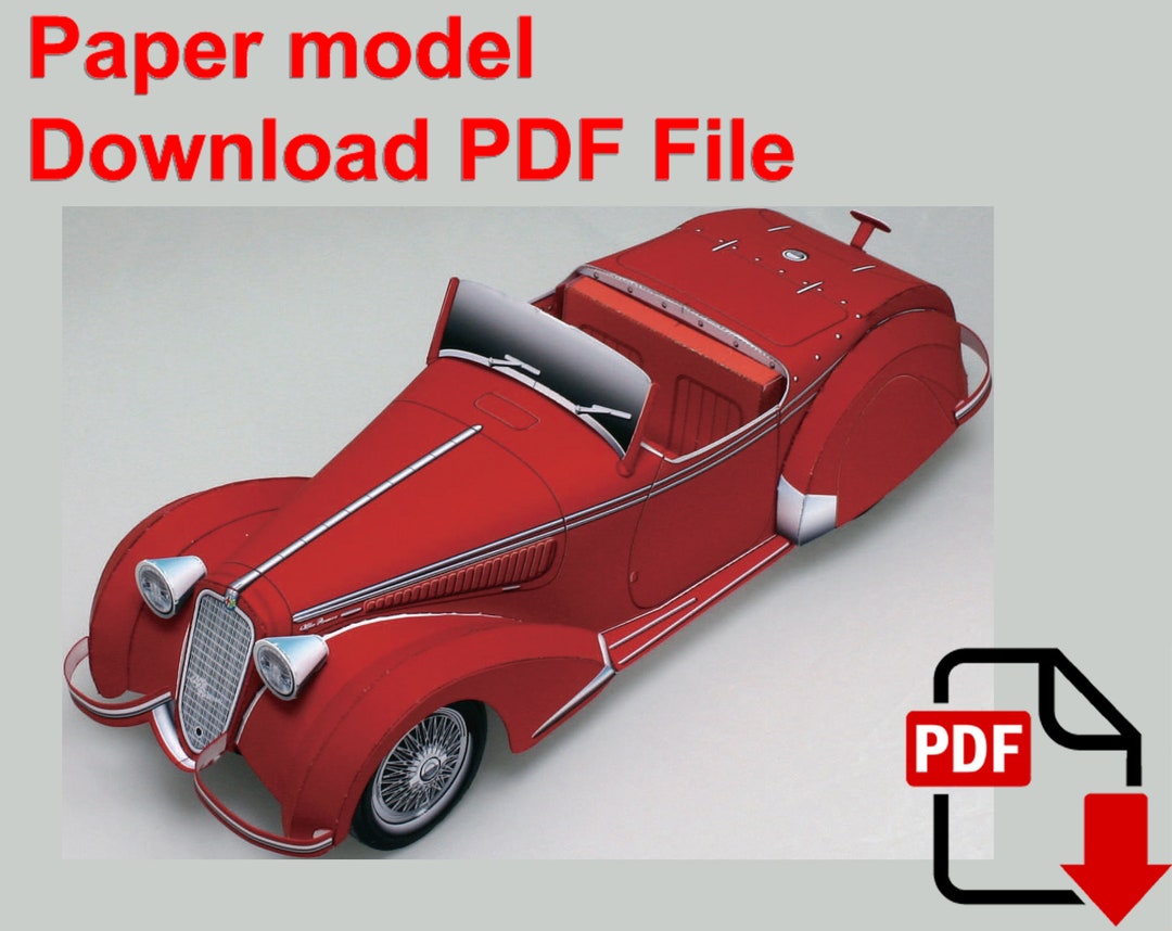 Alfa Romeo 8C2900B, Papercraft, 3D Paper Model, Animal, Zoo, Paper ...