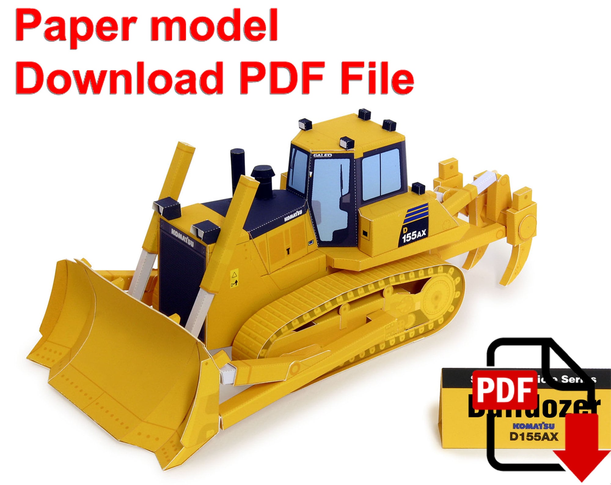 Bulldozer, Papercraft, 3D Paper Model, Animal, Zoo, Paper Craft ...