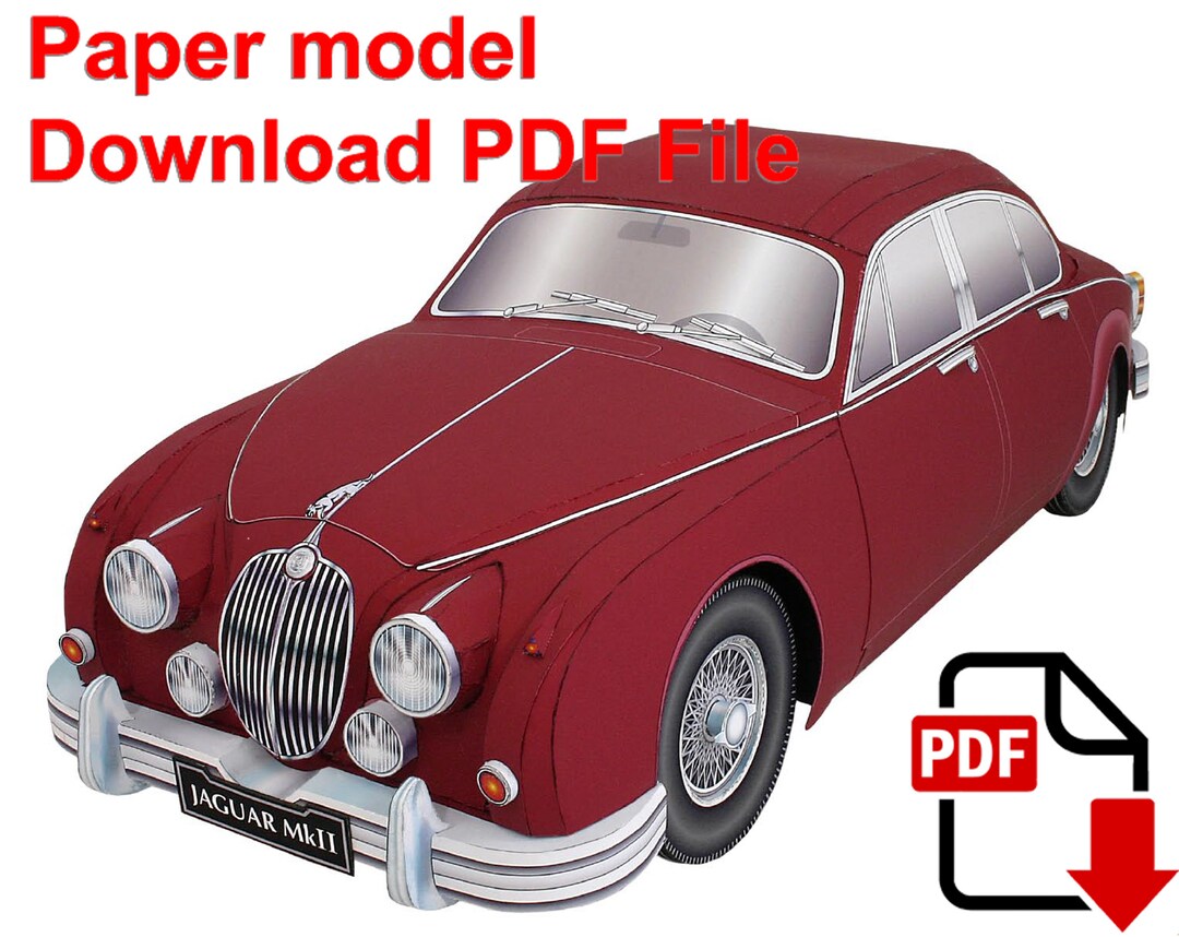 Jaguar MK2 Saloon, Papercraft, 3D Paper Model, Animal, Zoo, Paper Craft ...