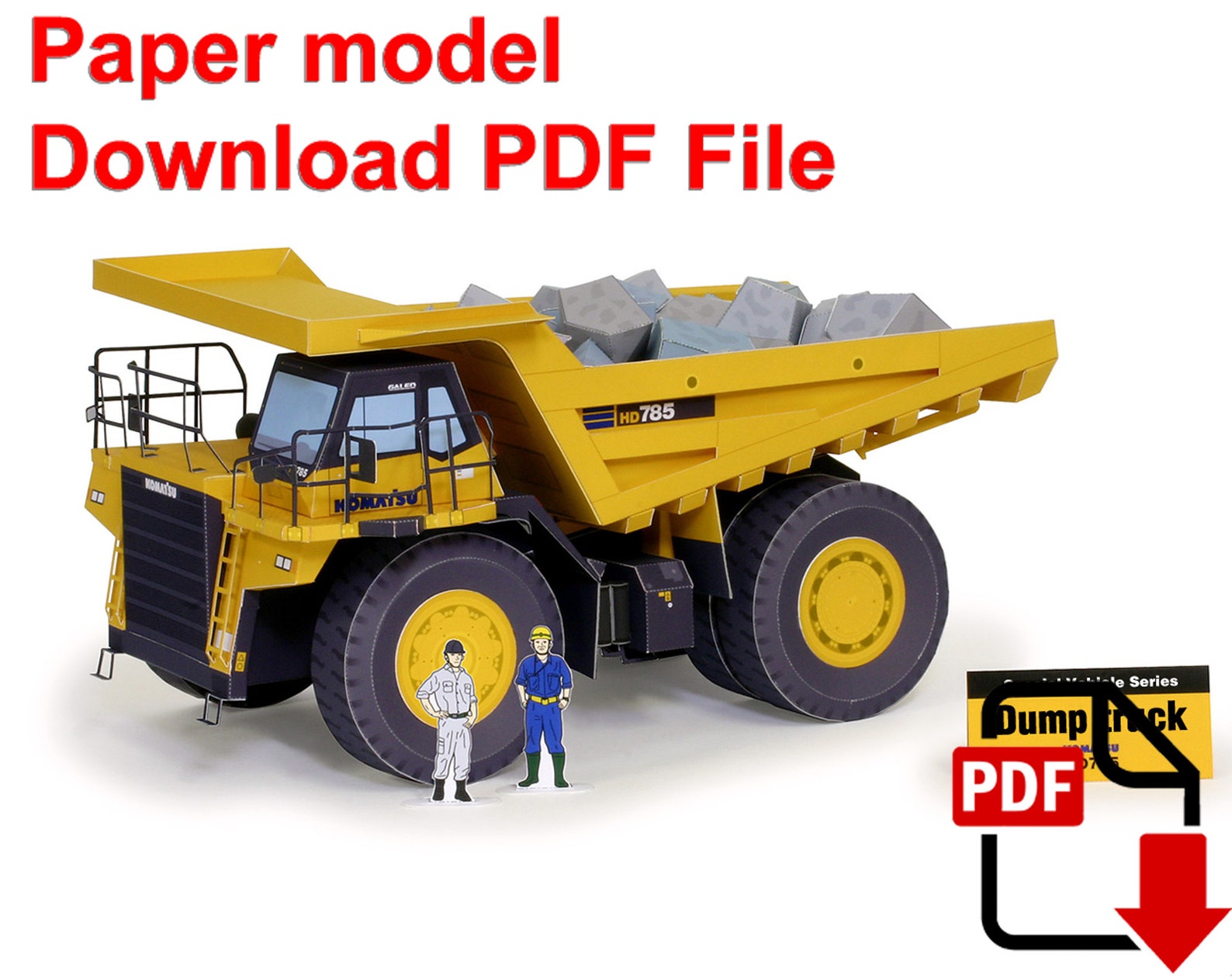 3D Dump Truck Paper Model, DIY Papercraft (PDF Template) - Etsy