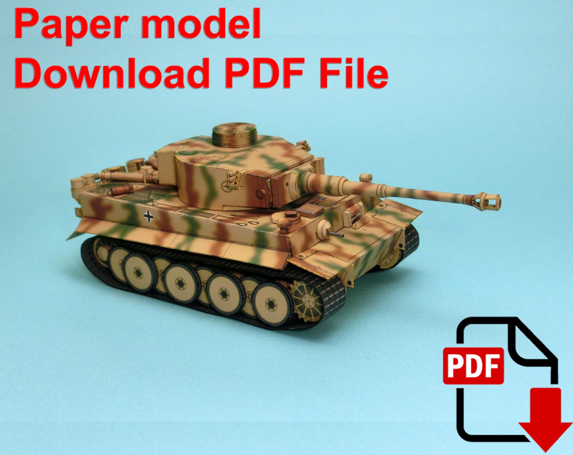 Tiger 1, Papercraft, 3D Paper Model, Soldier, Tank, Paper Craft ...