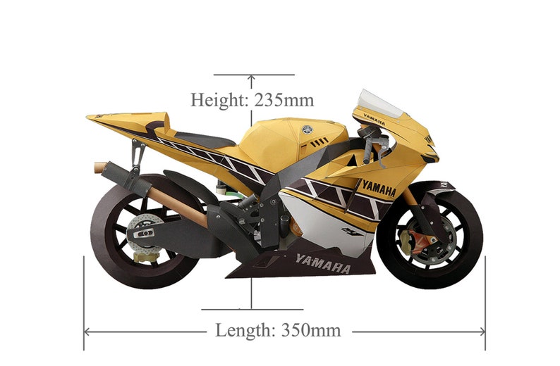 Yamaha YZR-M1-US Realistic Papercraft 3D Paper Model, Motorcycle, Paper ...