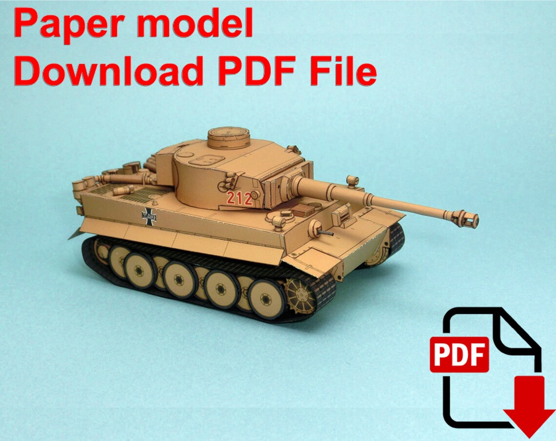Tiger 1 Gup, Papercraft, 3D Paper Model, Soldier, Tank, Paper Craft ...