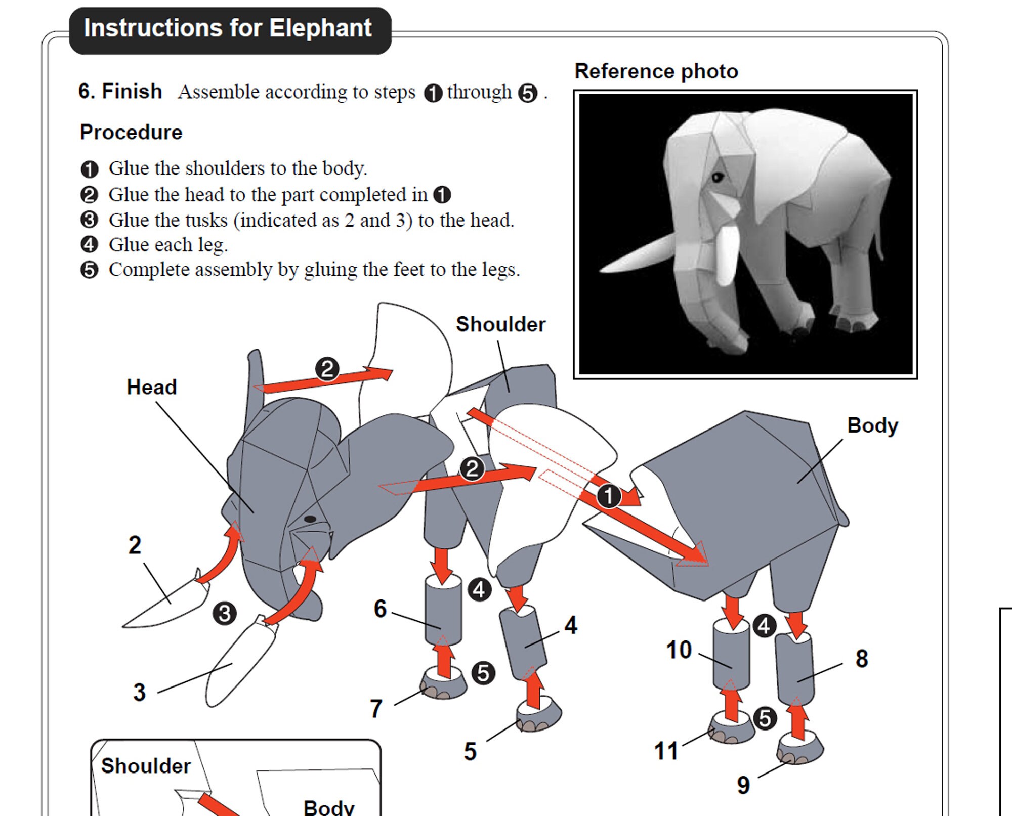 African Elephant, Papercraft, 3D Paper Model, Animal, Zoo, Paper Craft ...