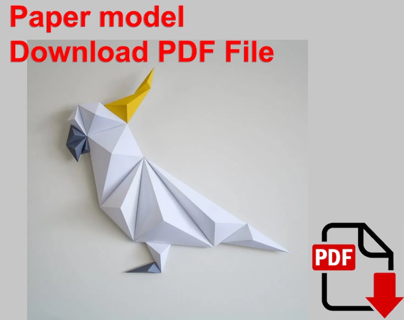 Parrot, Papercraft, 3D Paper Model, Animal, Zoo, Paper Craft, Template ...