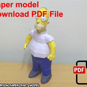 Homer Simpson, Papercraft, 3D Paper Model, Animal, Zoo, Paper Craft ...