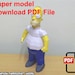 Homer Simpson, Papercraft, 3D Paper Model, Animal, Zoo, Paper Craft ...