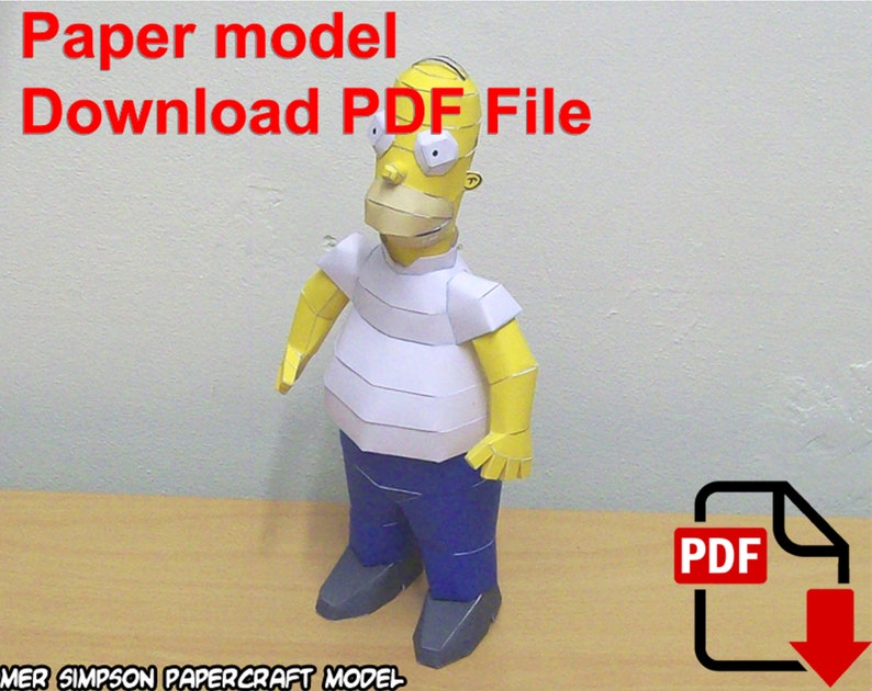 Homer Simpson, Papercraft, 3D Paper Model, Animal, Zoo, Paper Craft ...