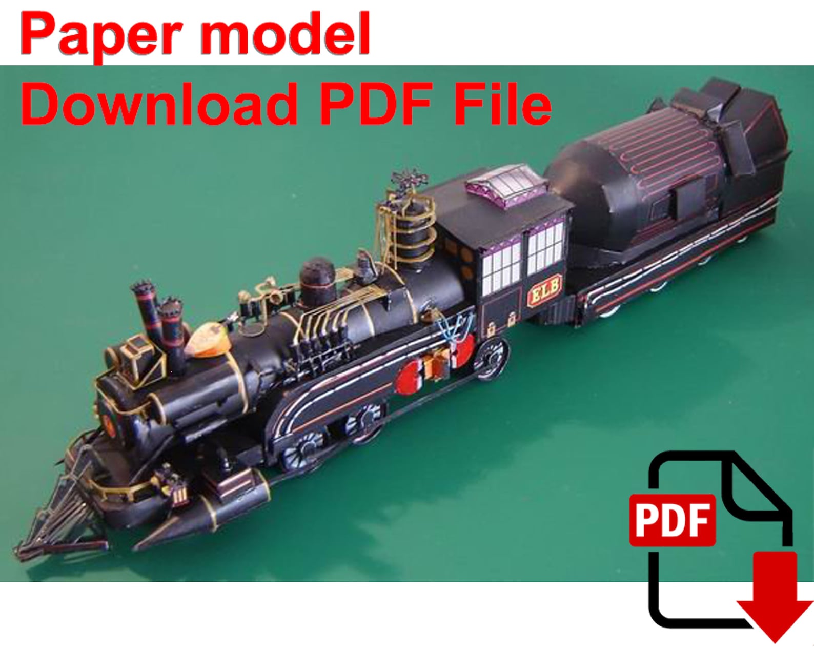 Back to the Future Train Paper Model, DIY 3D Papercraft (PDF Template ...