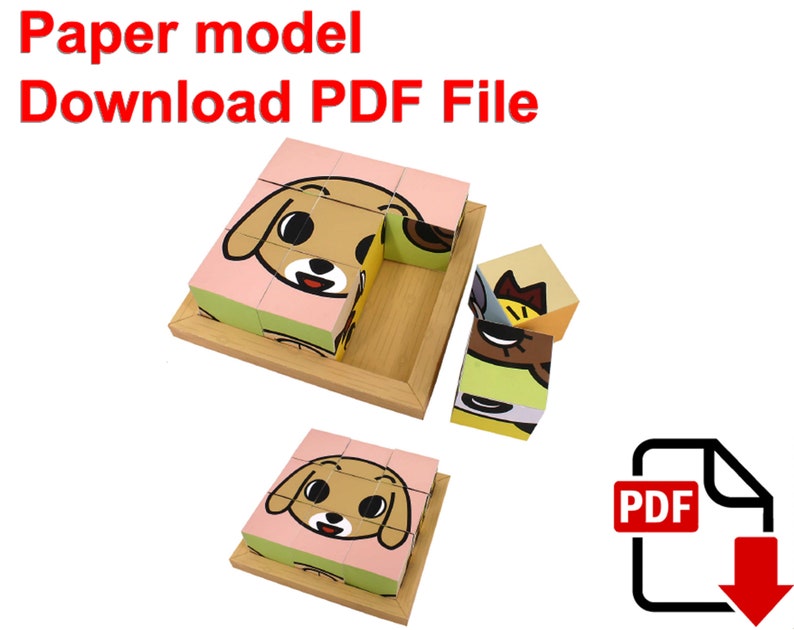 Animal Puzzle, Papercraft, 3D Paper Model, Animal, Zoo, Paper Craft ...