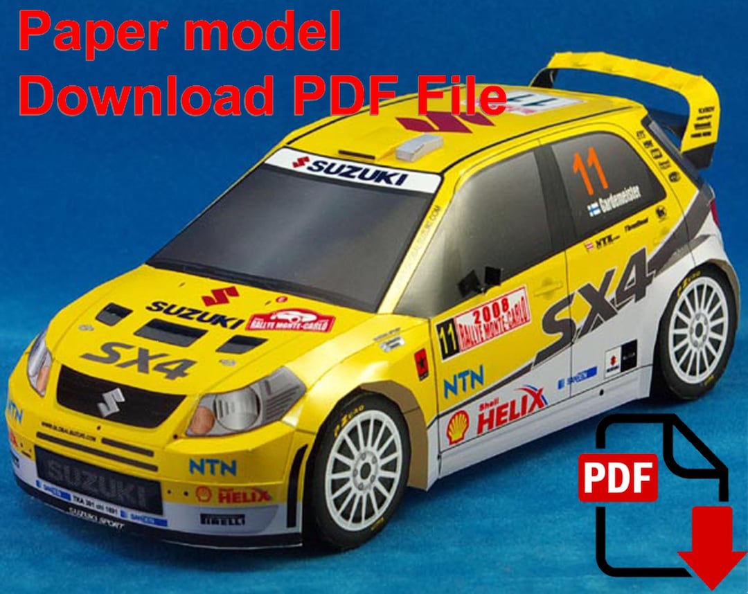 SUZUKI SX4 WRC, Papercraft, 3D Paper Model, Animal, Zoo, Paper Craft, Template PDF, Diy Paper ...