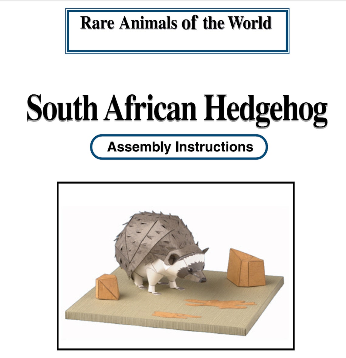 South African Hedgehog, Papercraft, 3D Paper Model, Animal, Zoo, Paper ...
