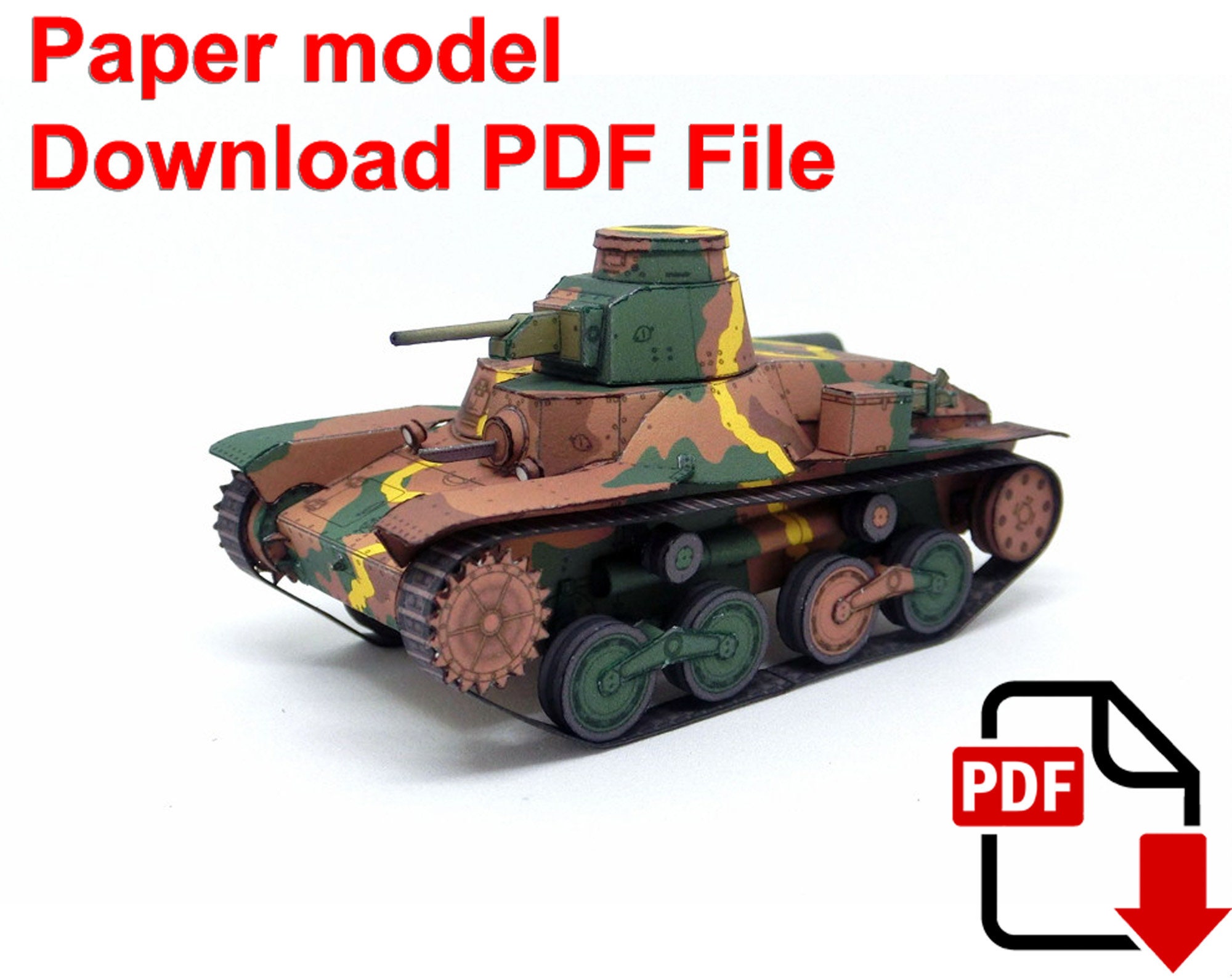 Type95, Papercraft, 3D Paper Model, Soldier, Tank, Paper Craft ...