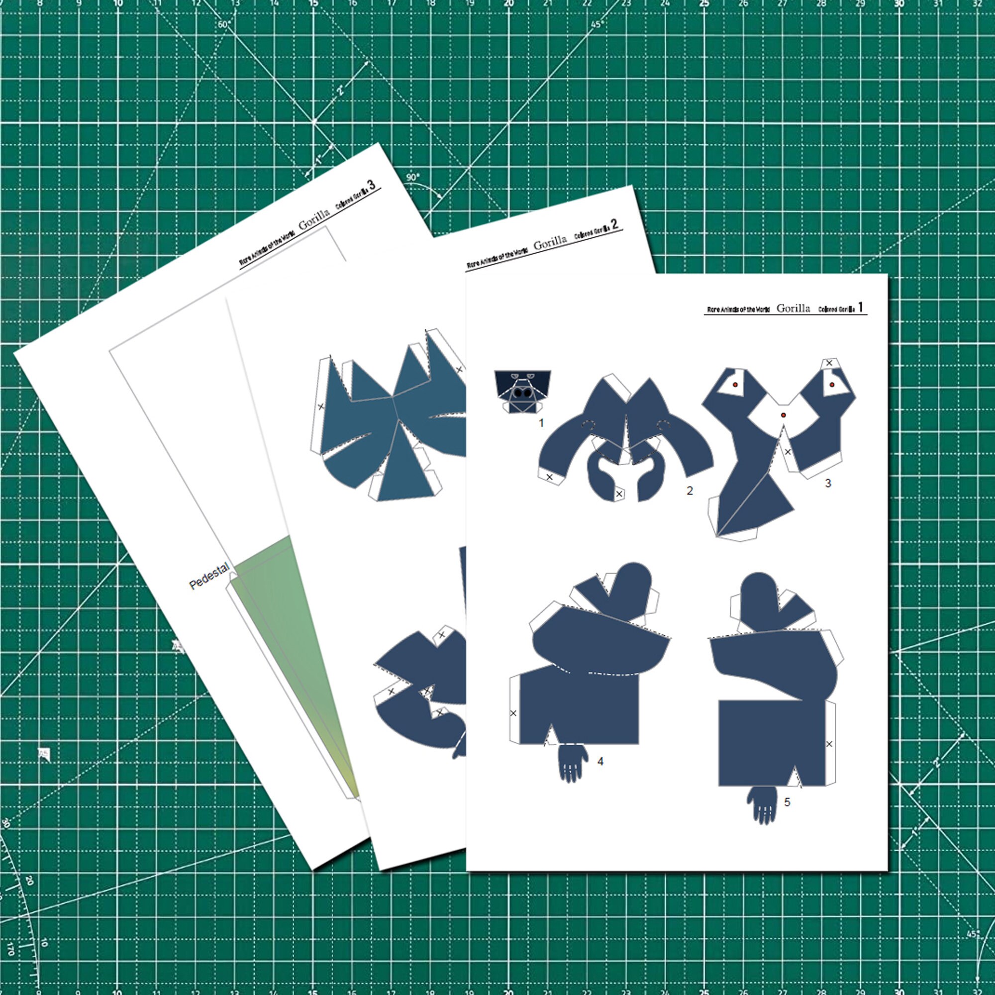 Gorilla , Papercraft, 3D Paper Model, Animal, Zoo, Paper Craft ...